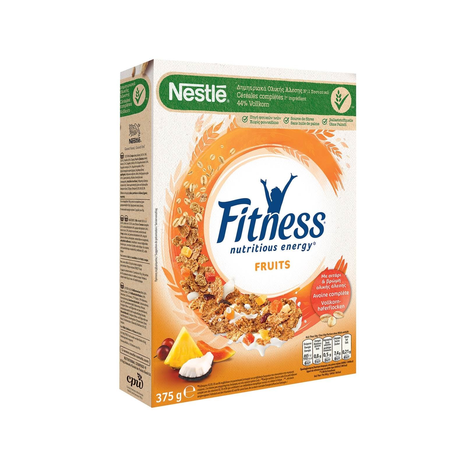 Δημητριακά Fitness με Σιτάρι - Βρώμη Ολικής Άλεσης & Φρούτα 375gr
