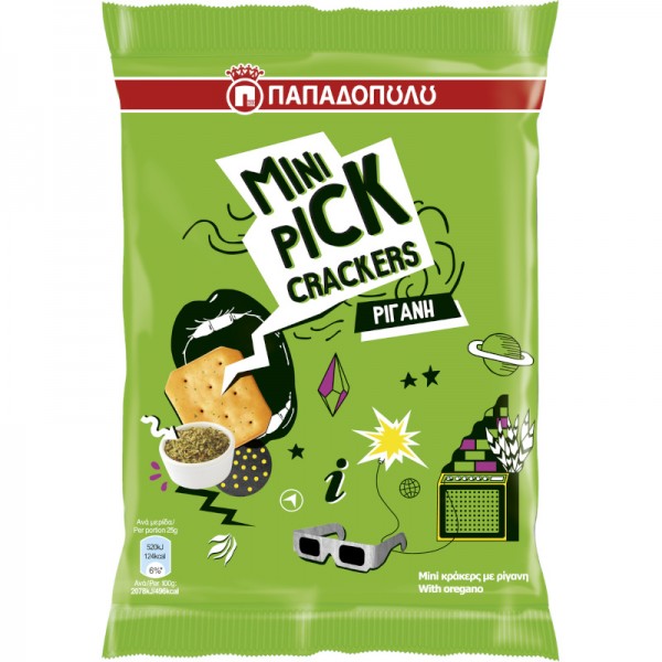 Mini Pick Κράκερς με Ρίγανη Παπαδοπούλου 90gr