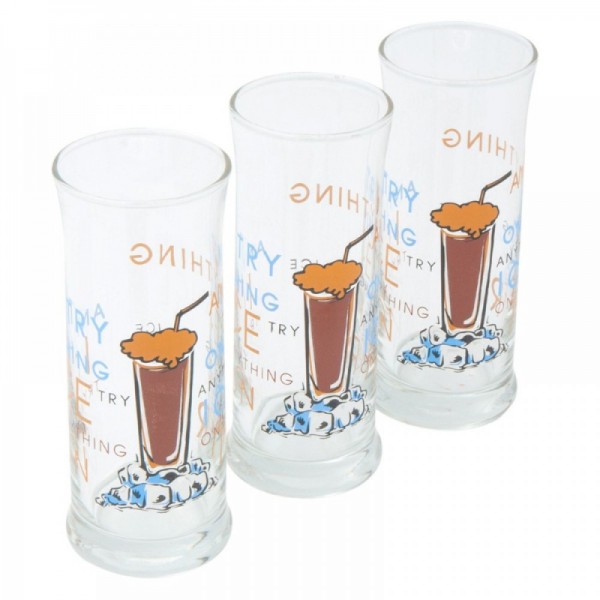 Ποτήρια Καφέ Frappe/Freddo Γυάλινα On Ice Uniglass 290ml Σετ 3τμχ