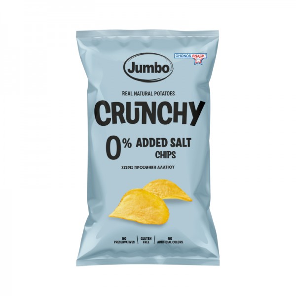 Jumbo Chips Crunchy χωρίς Προσθήκη Aλατιού και χωρίς Γλουτένη Ohonos 140gr