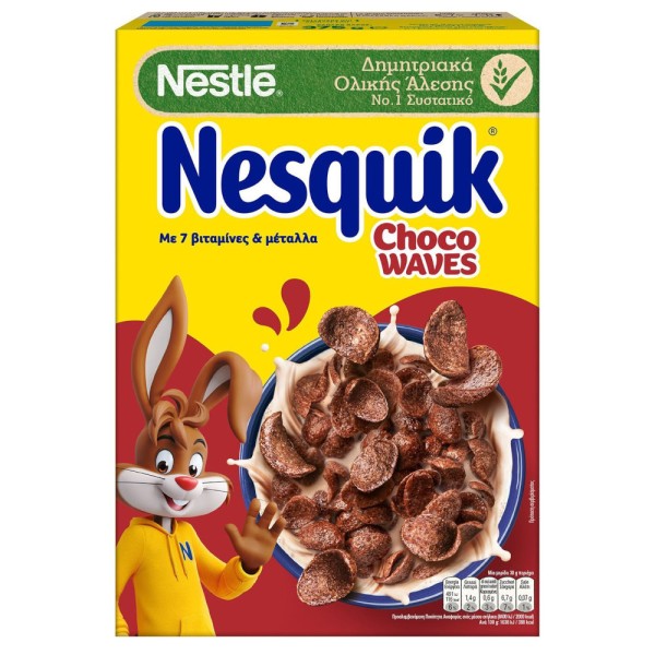 Δημητριακά Ολικής Άλεσης Nesquik Choco Waves Nestle 375gr