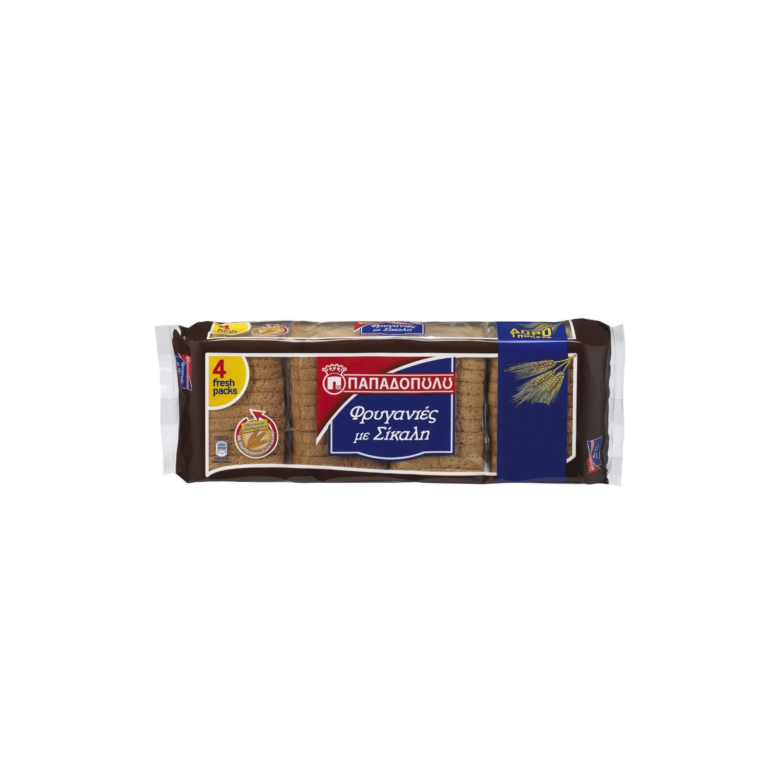 Φρυγανιές με Σίκαλη Παπαδοπούλου (4x80gr) 320gr