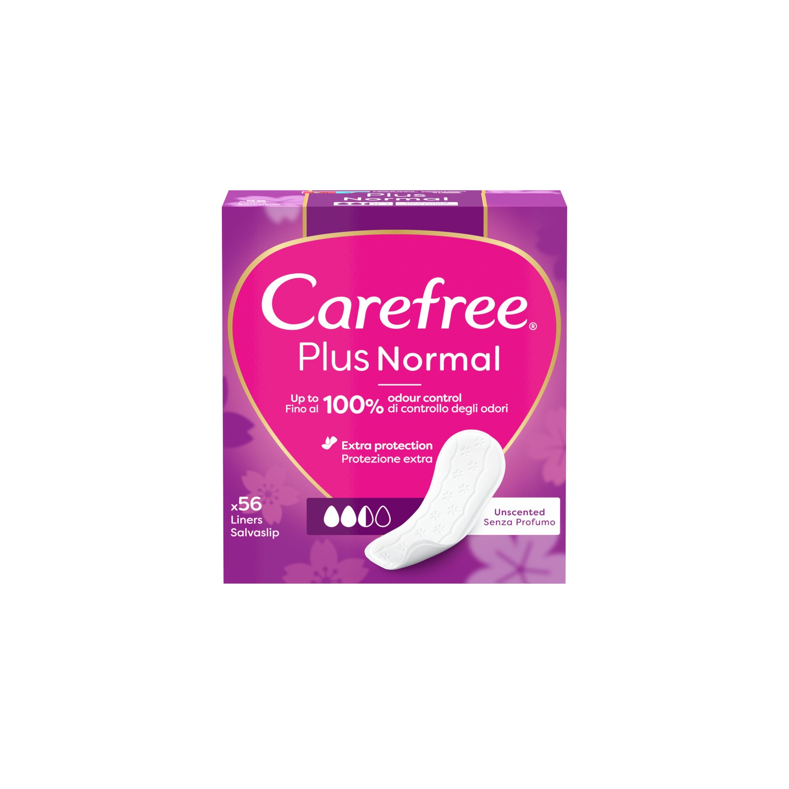Σερβιέτες Plus Normal Unscented CareFree 56τμχ