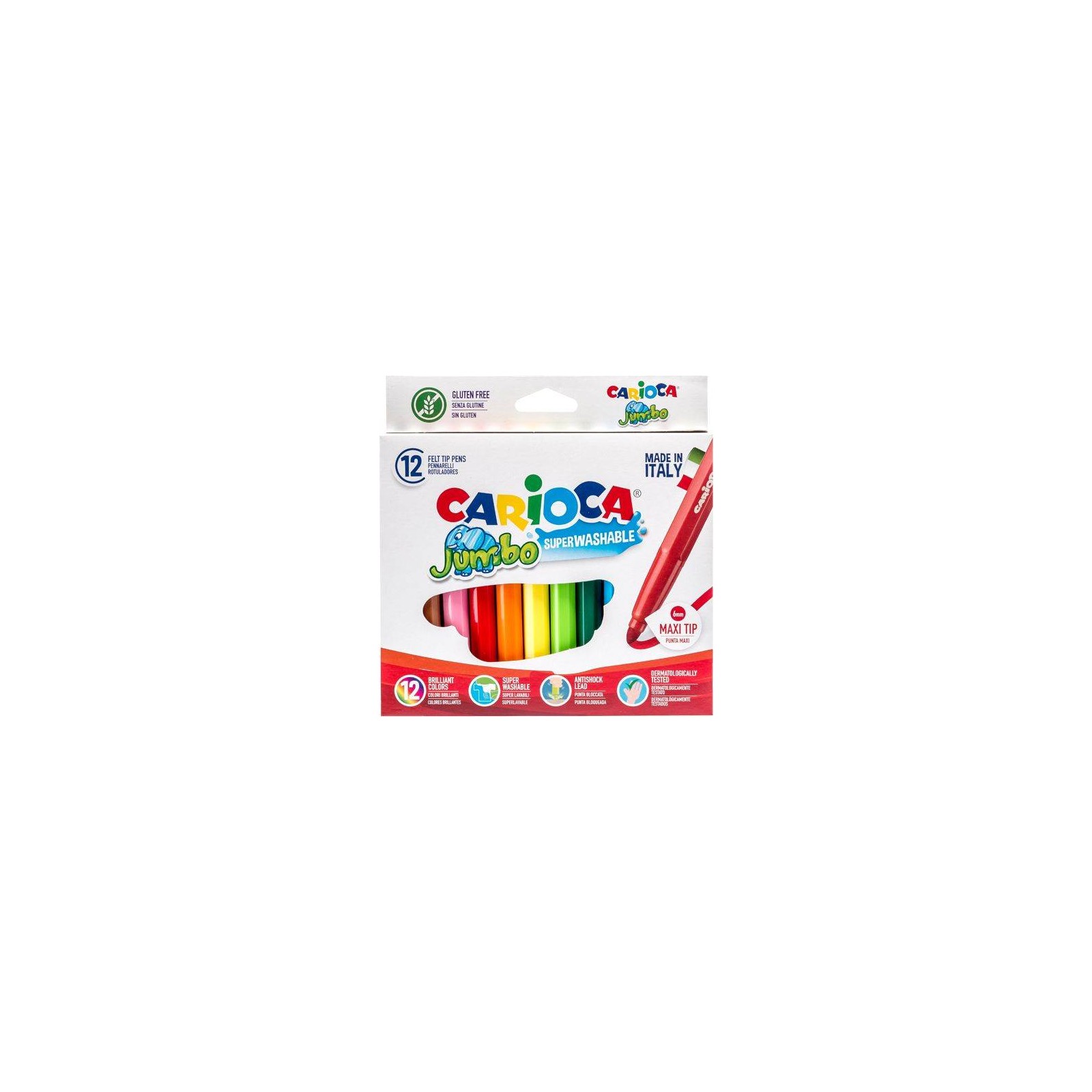 Μαρκαδόροι Carioca Jumbo 12 Χρώματα