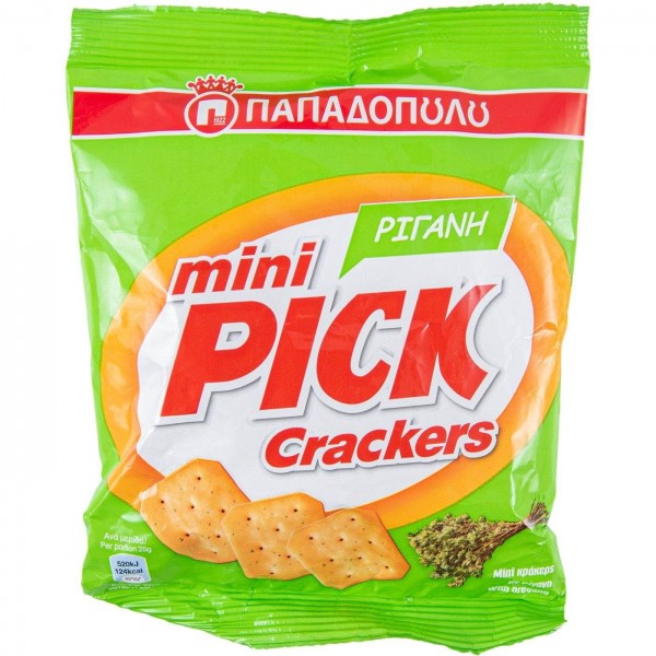 Παπαδοπούλου Mini Pick Crackers Ρίγανη 70gr