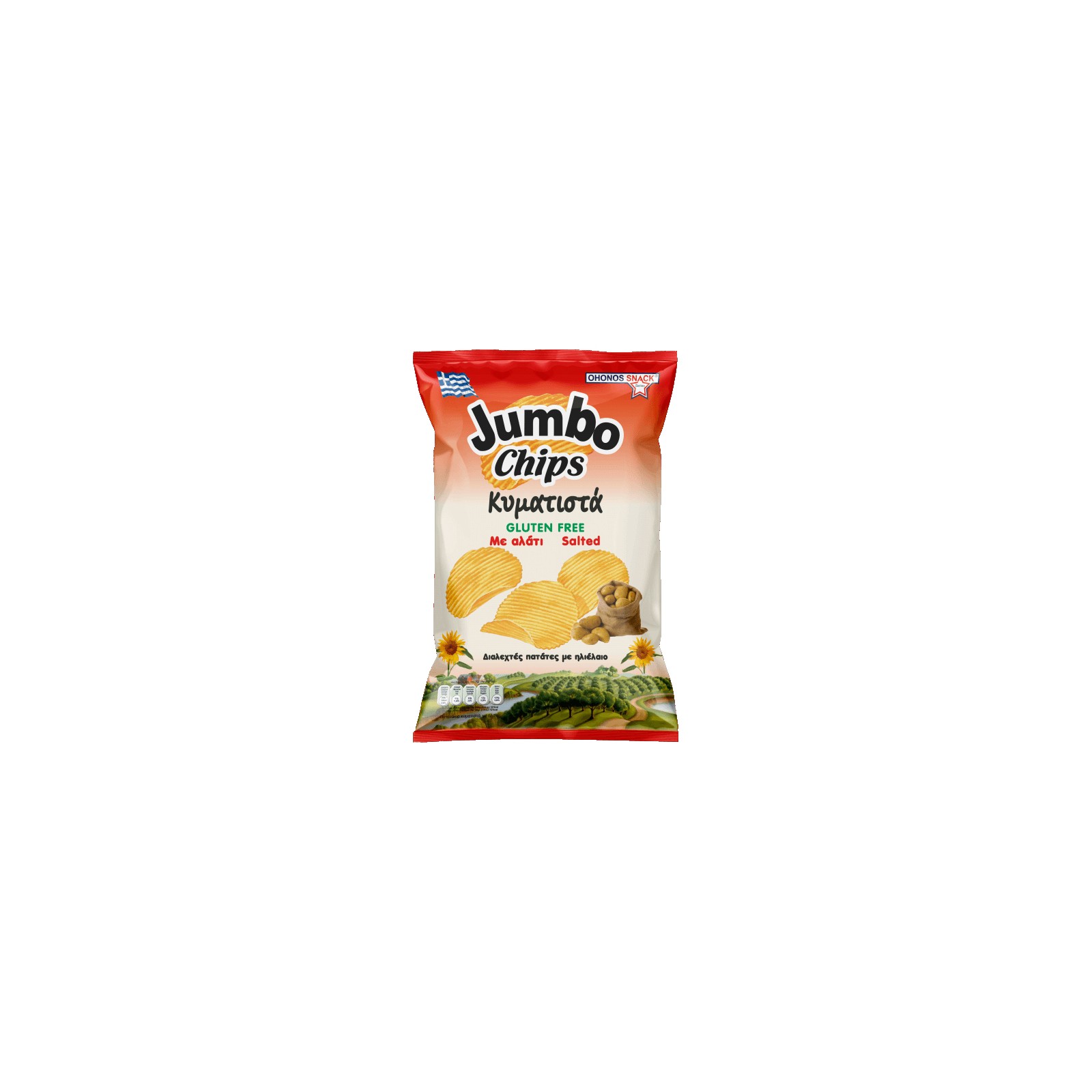 Jumbo chips κυματιστά με αλάτι - OHONOS 130 gr